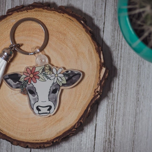 Resin Cow Keychain Custom - Etsy