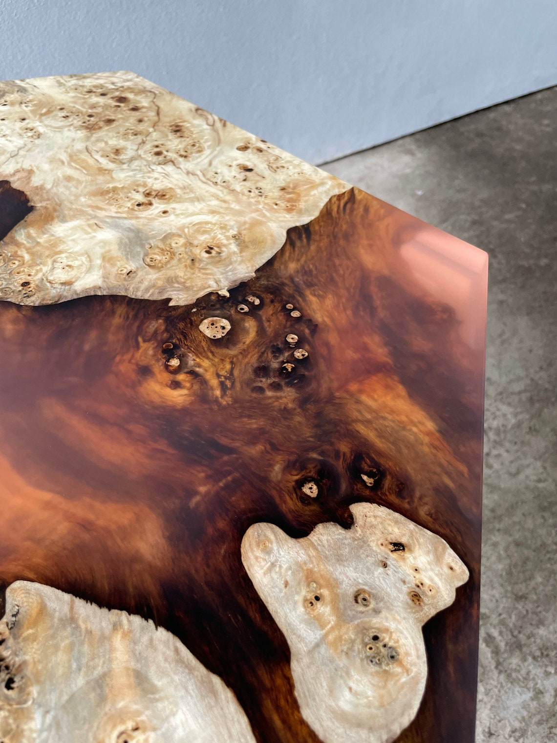 Coffee Table From Mappa Burl . Mappa Burl Table With Epoxy. Epoxy Table ...