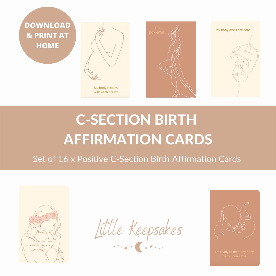 Printable C-section Birth Affirmation Card Set - Etsy