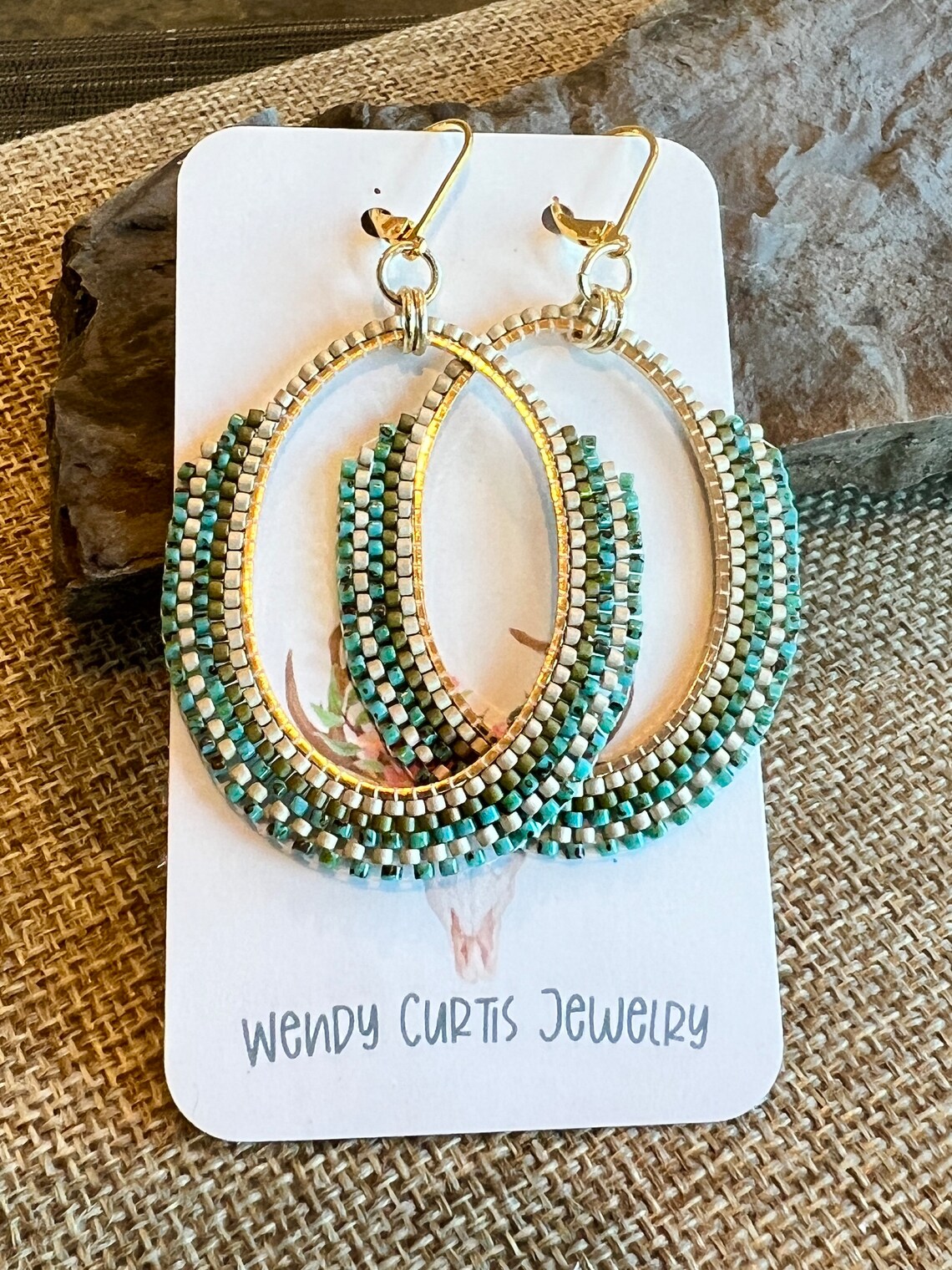 Beaded Hoop Earring - Etsy
