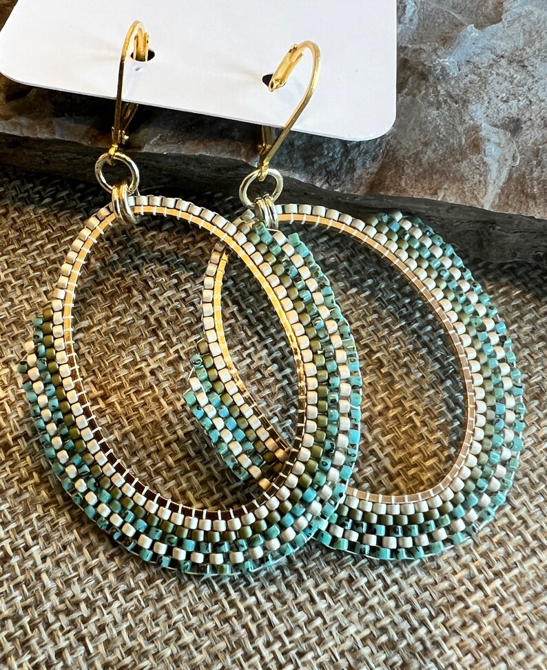 Beaded Hoop Earring - Etsy