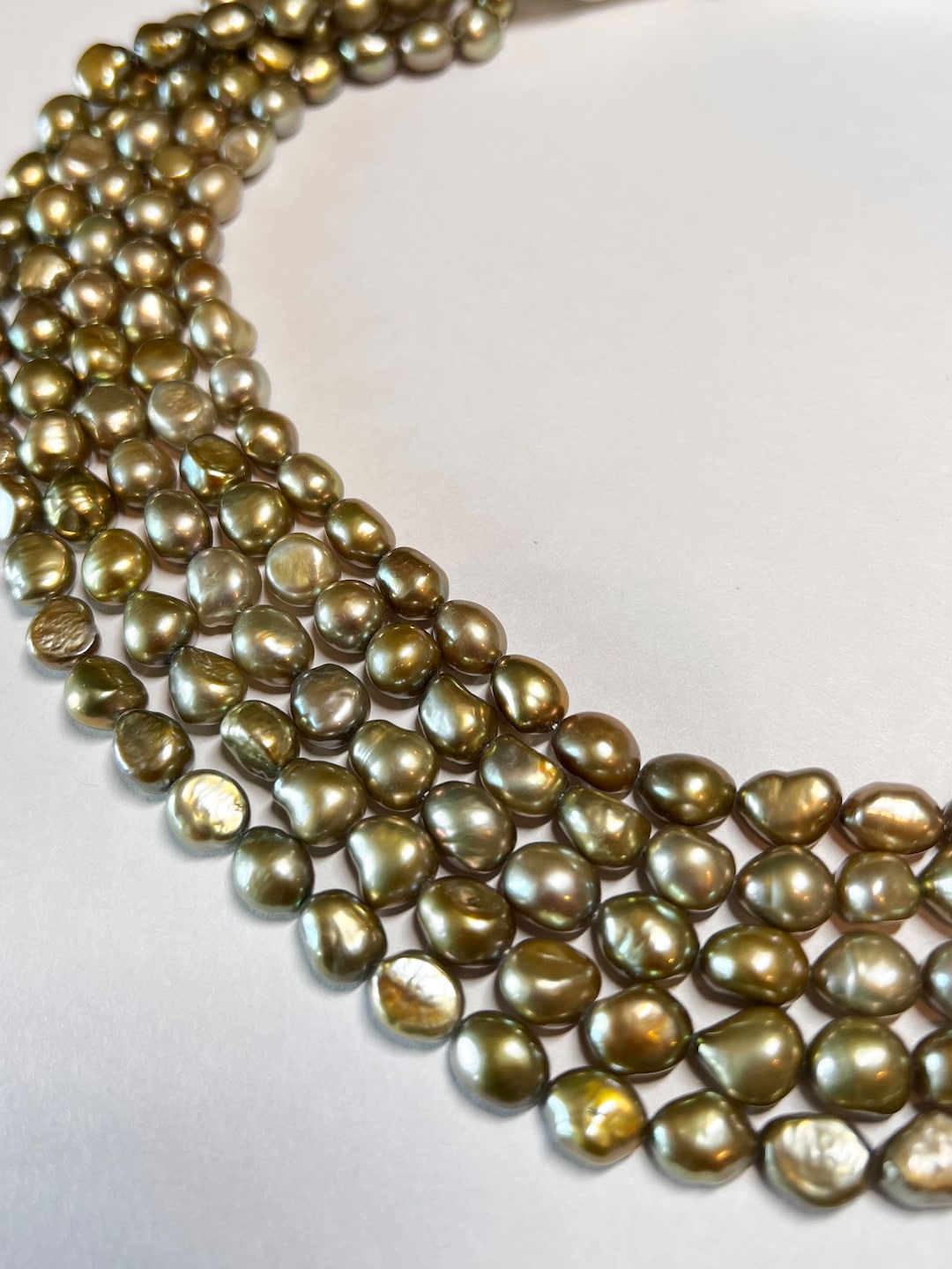 Olive Green Pearls (by the Strand) - Etsy