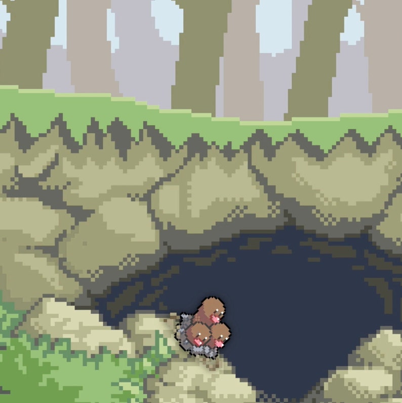 Diglett's Cave frlg Pixel Art Animated Background And/or - Etsy Ireland