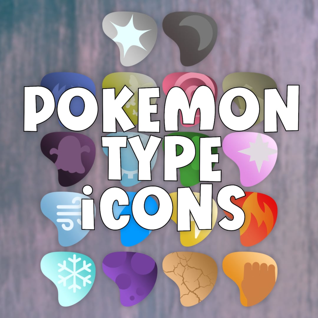 Pokemon Type Icons for Youtube, Twitch, Streaming, Vtuber, Wallpaper ...