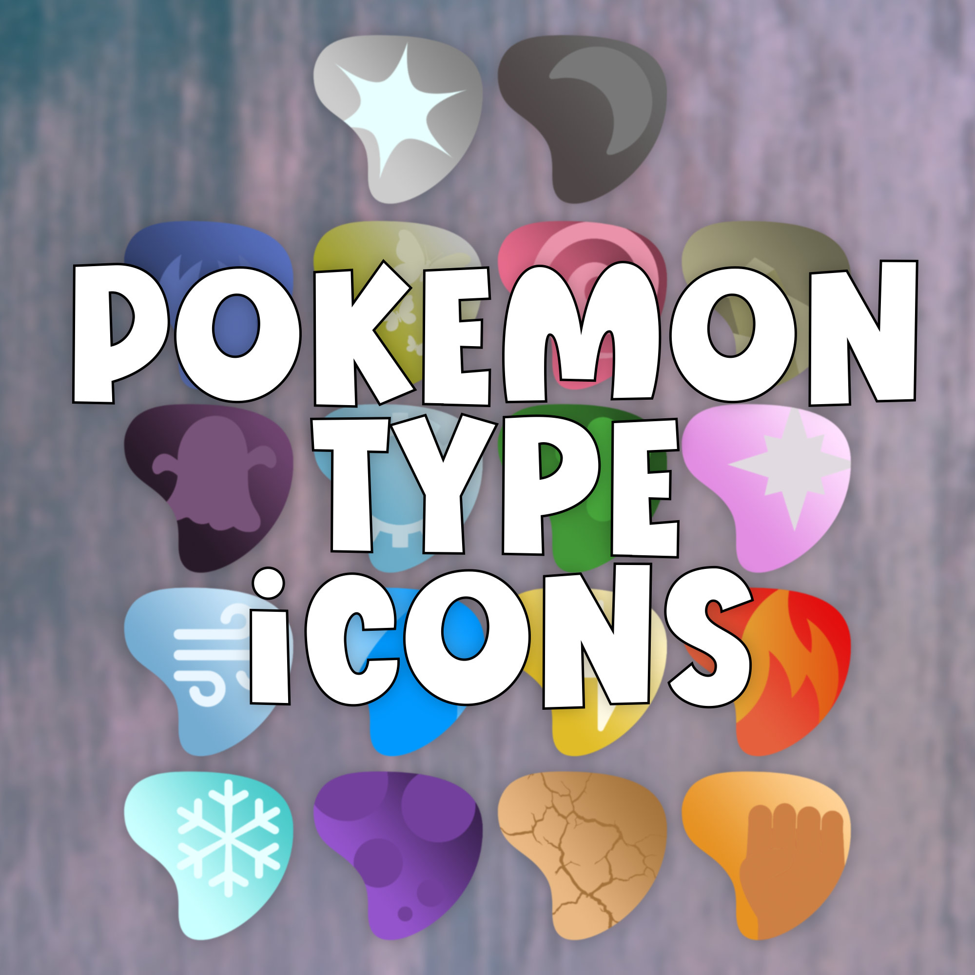 Pokemon Type Icons for Youtube, Twitch, Streaming, Vtuber, Wallpaper ...