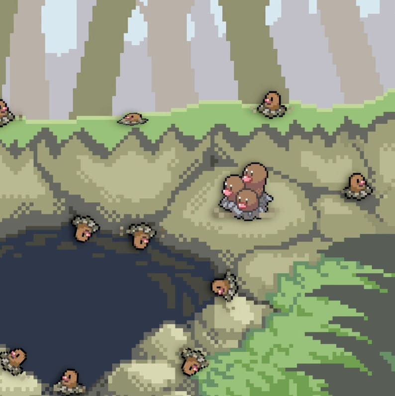 Diglett's Cave (frlg) Pixel Art Animated Background And/or Overlay for ...