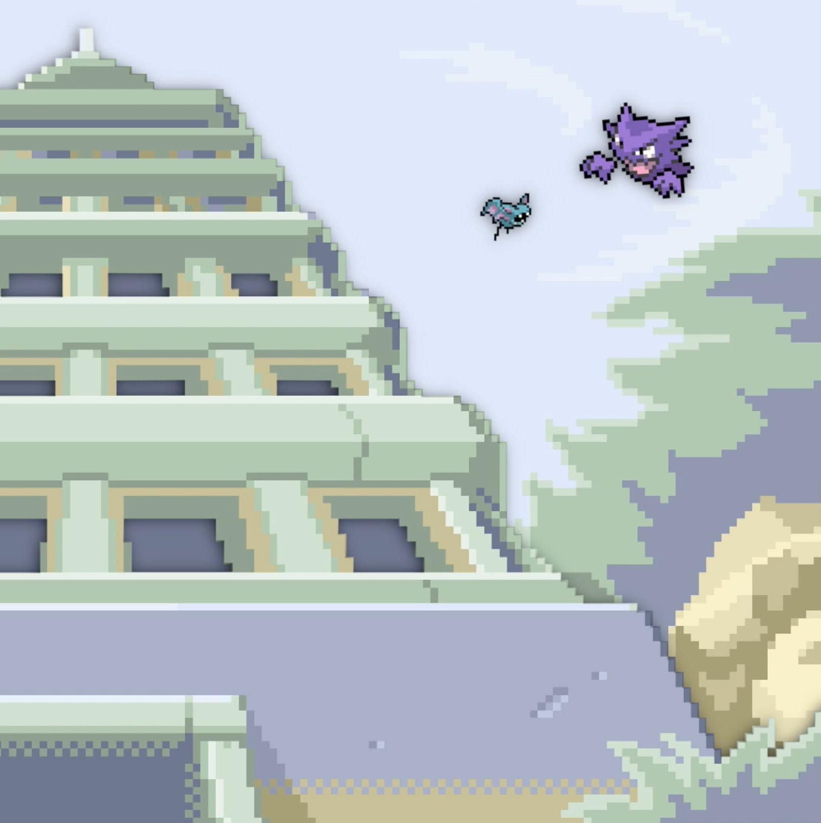 Pokémon Tower Pixel Art Animated Background And/or Overlay for Youtube ...