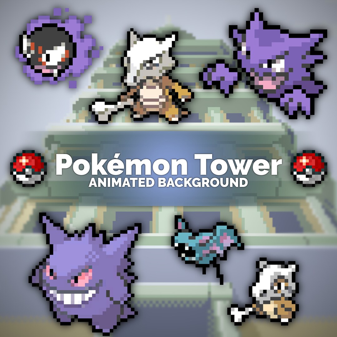 Pokémon Tower Pixel Art Animated Background And/or Overlay for Youtube ...