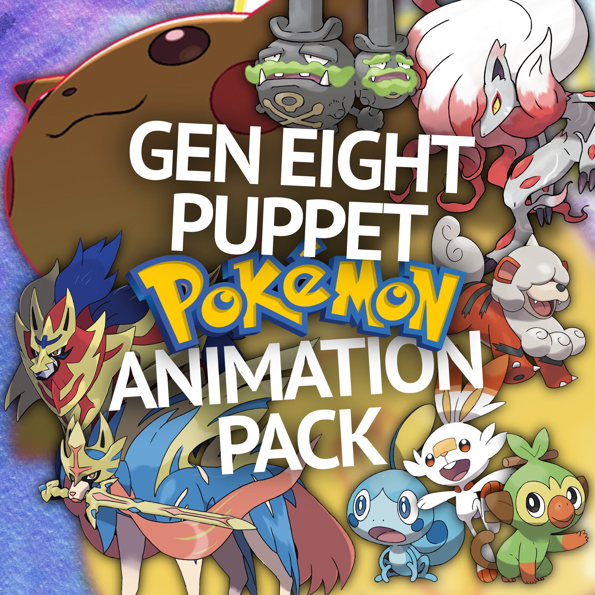 Pokémon Animated Official Artwork Gen Eight Pack Perfect for - Etsy