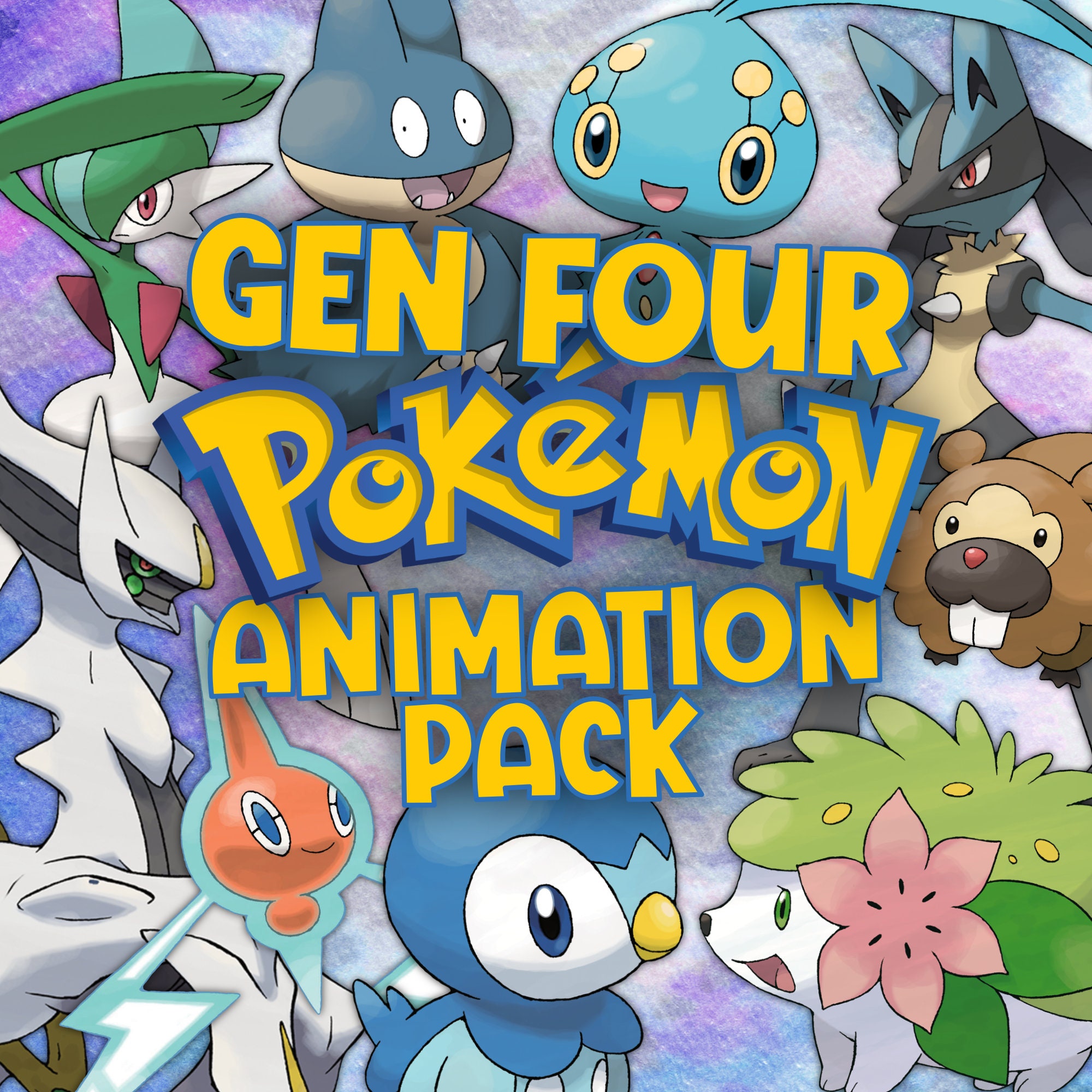 Pokémon Animated Official Artwork Gen Four Pack Perfect for Youtubers ...