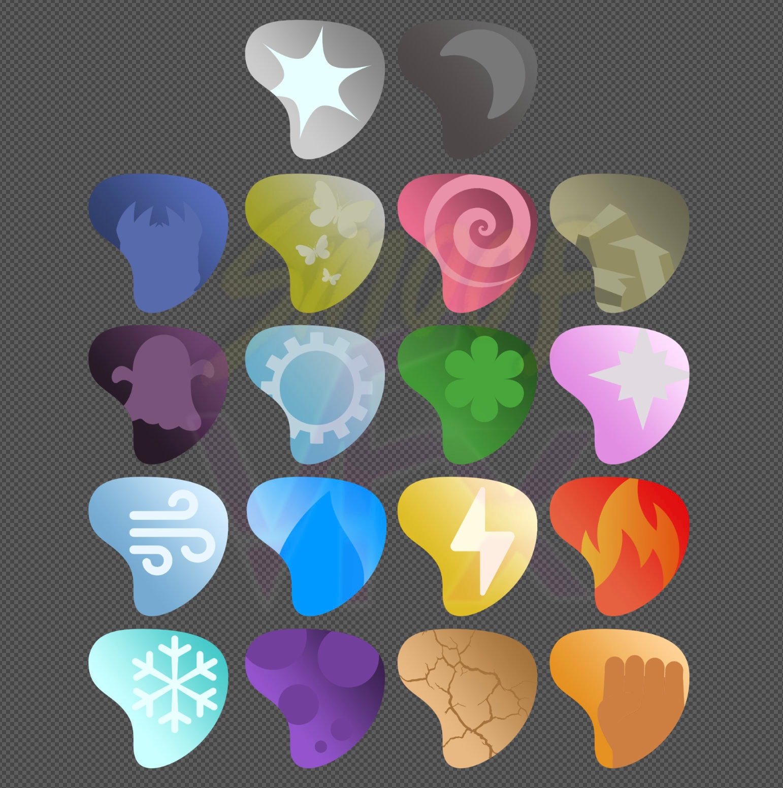 Pokemon Type Icons for Youtube, Twitch, Streaming, Vtuber, Wallpaper ...