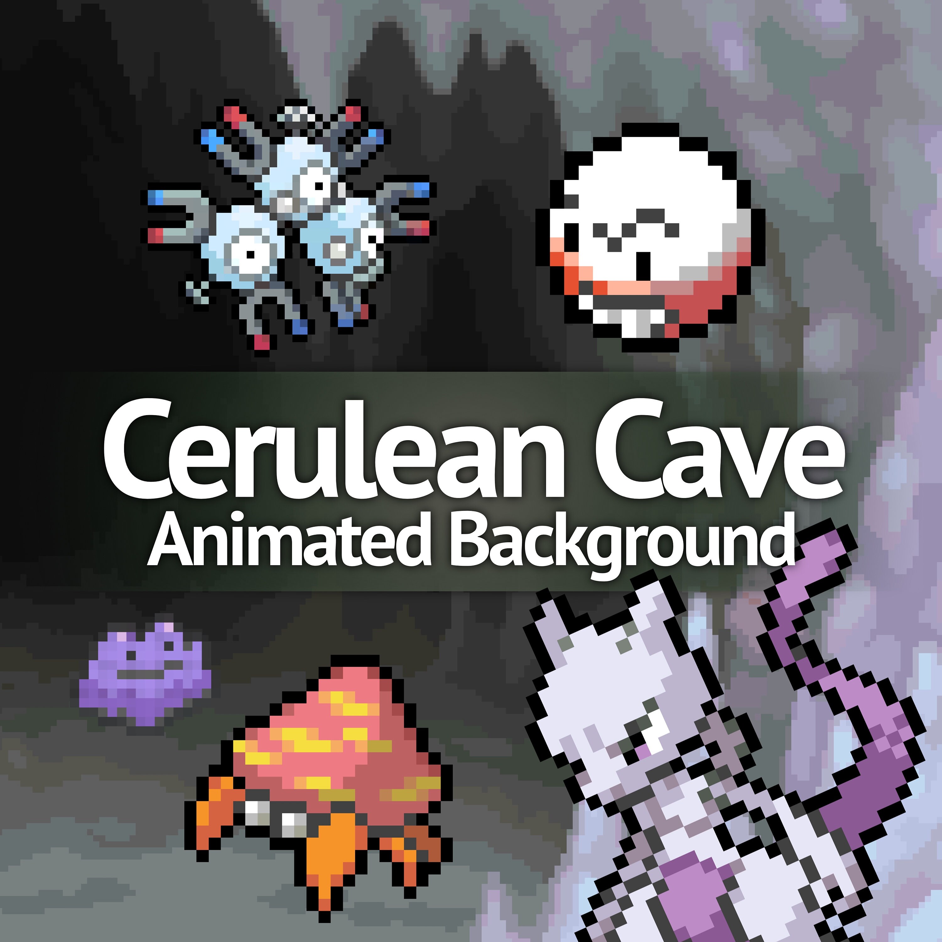 Cerulean Cave hgss Pixel Art Animated Background And/or Overlay for Youtube, Twitch, Streaming ...