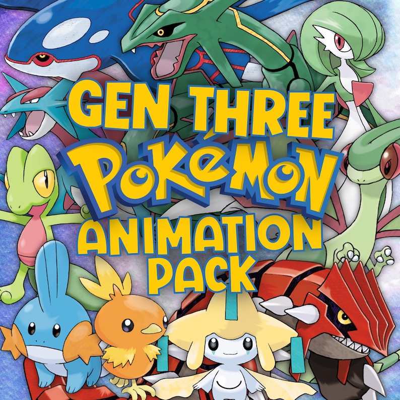 Pokémon Animated Official Artwork Gen Three Pack! Perfect for Youtubers ...