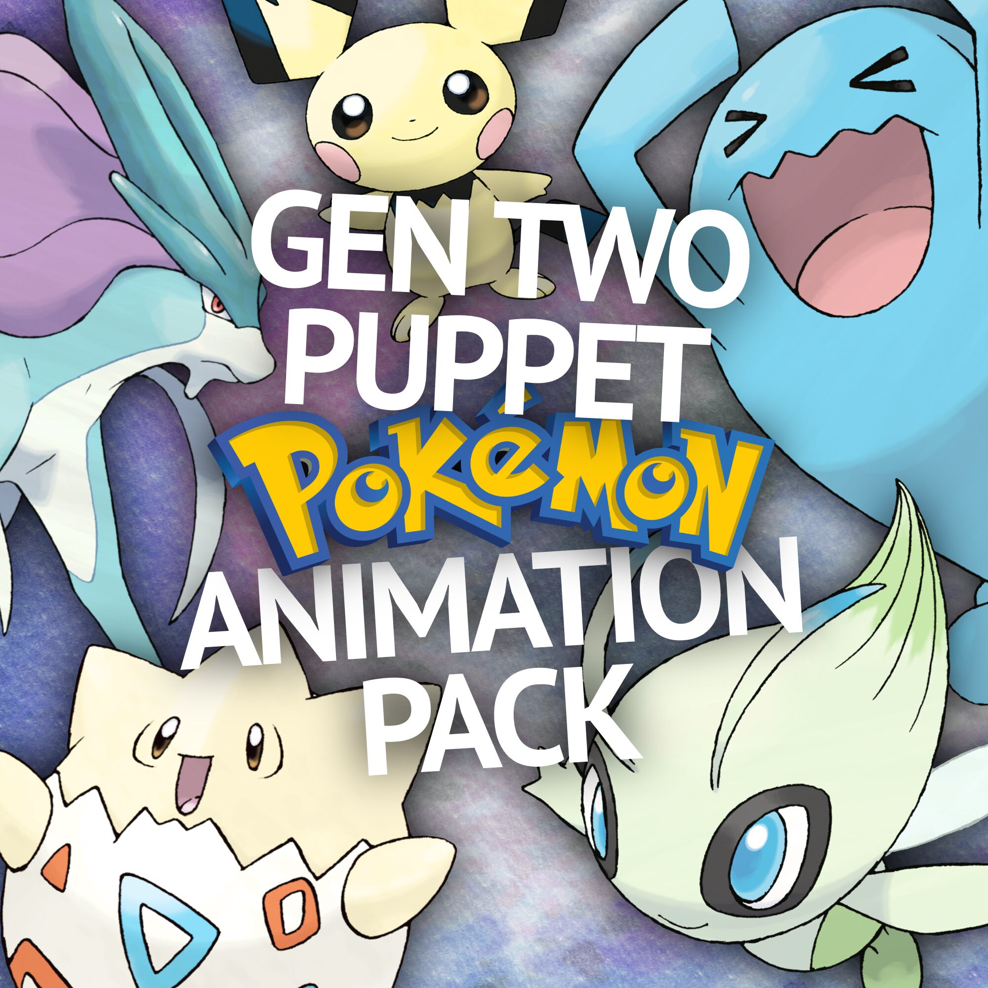 Pokémon Animated Official Artwork Gen Two Pack Perfect for Youtubers ...