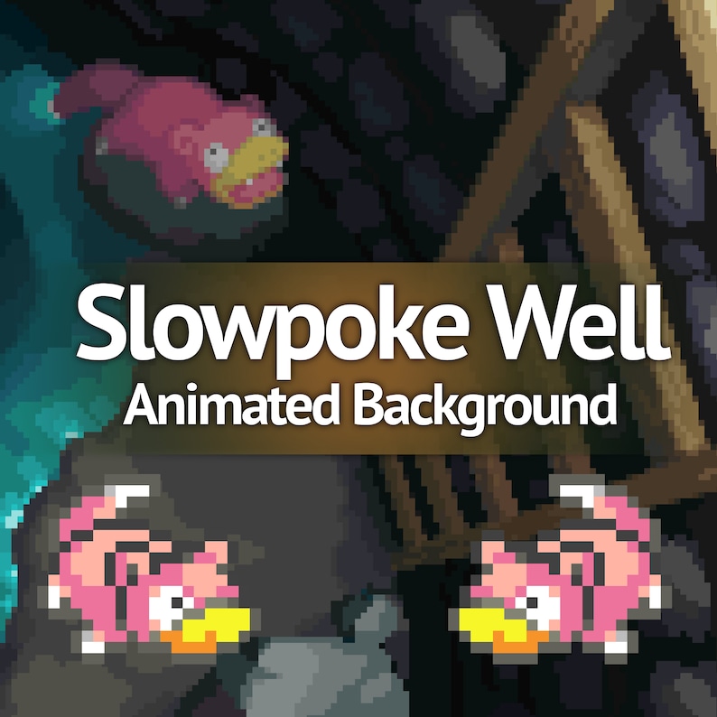 Slowpoke Well Pixel Art Animated Background And/or Overlay for - Etsy