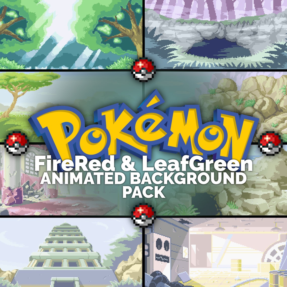 11 Pokémon Firered/leafgreen Pixel Art Animated Backgrounds And/or ...