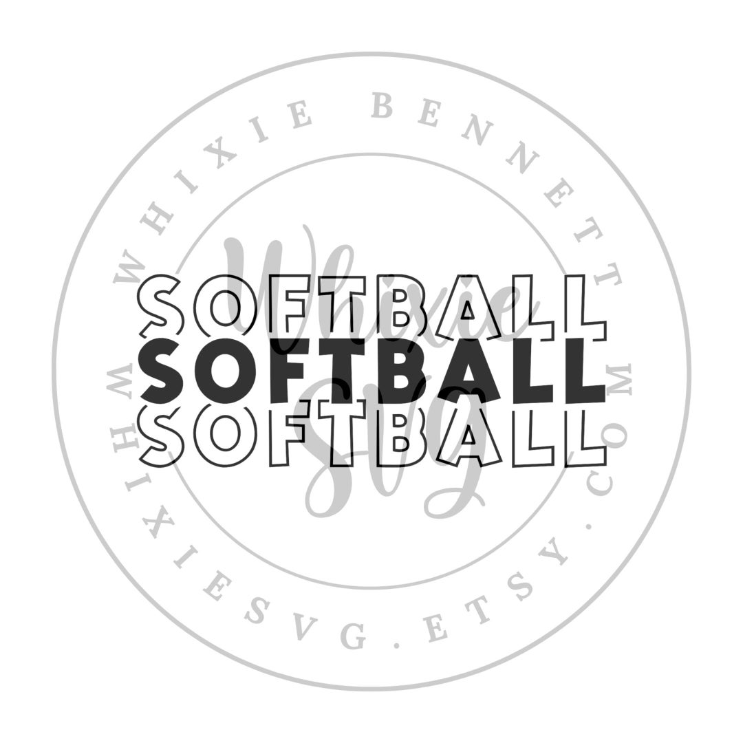 Softball SVG Design: PNG Cut File (digital Download) - Etsy