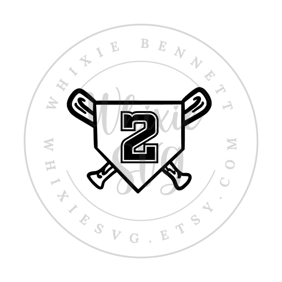 Baseball Softball Plate With Number 2 SVG Design - Baseball Softball ...