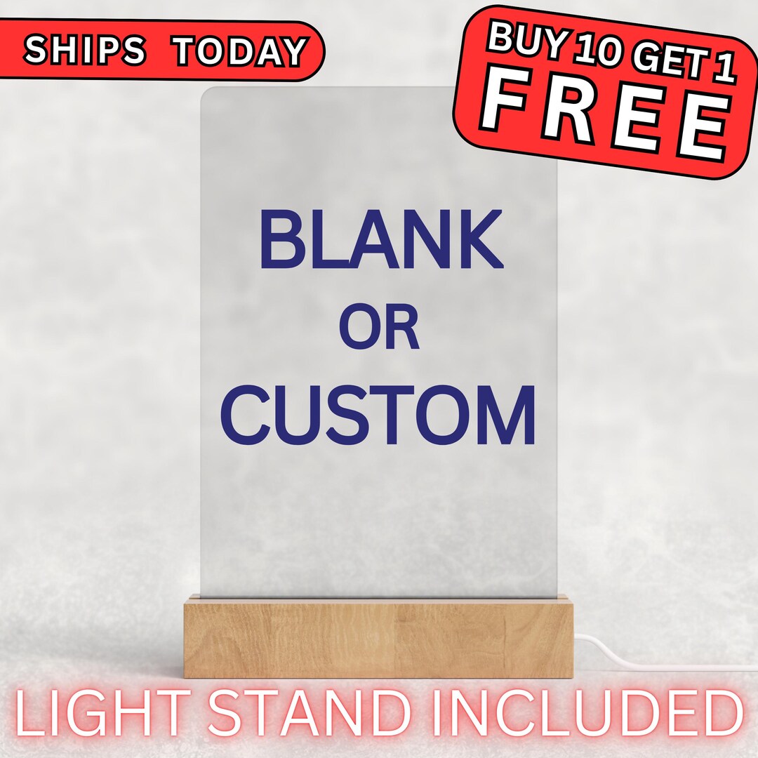 Wholesale Acrylic Night Lights, LED Light Base With Blank Acrylic Sheet ...