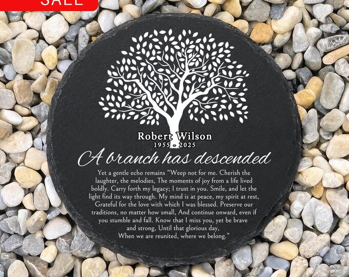 Personalized Memorial Garden Stone - Rock Slate Memorial, Sympathy Gift ...