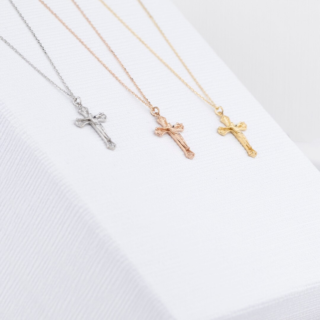 Jesus Christ Cross Necklace, Dainty Cross Necklace, Ascension Cross ...