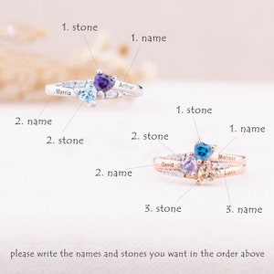 Heart Ring, Name Engraved Ring, Mother Grandma Family Ring Gifts ...