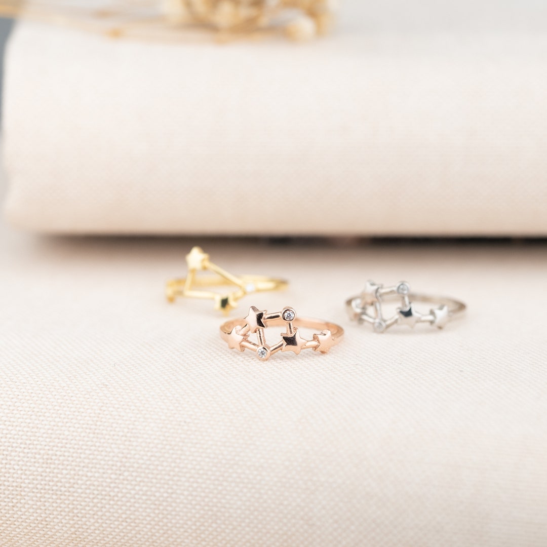 Zodiac Ring, Diamond Zodiac Ring, Astrology Ring, Personalized Ring ...