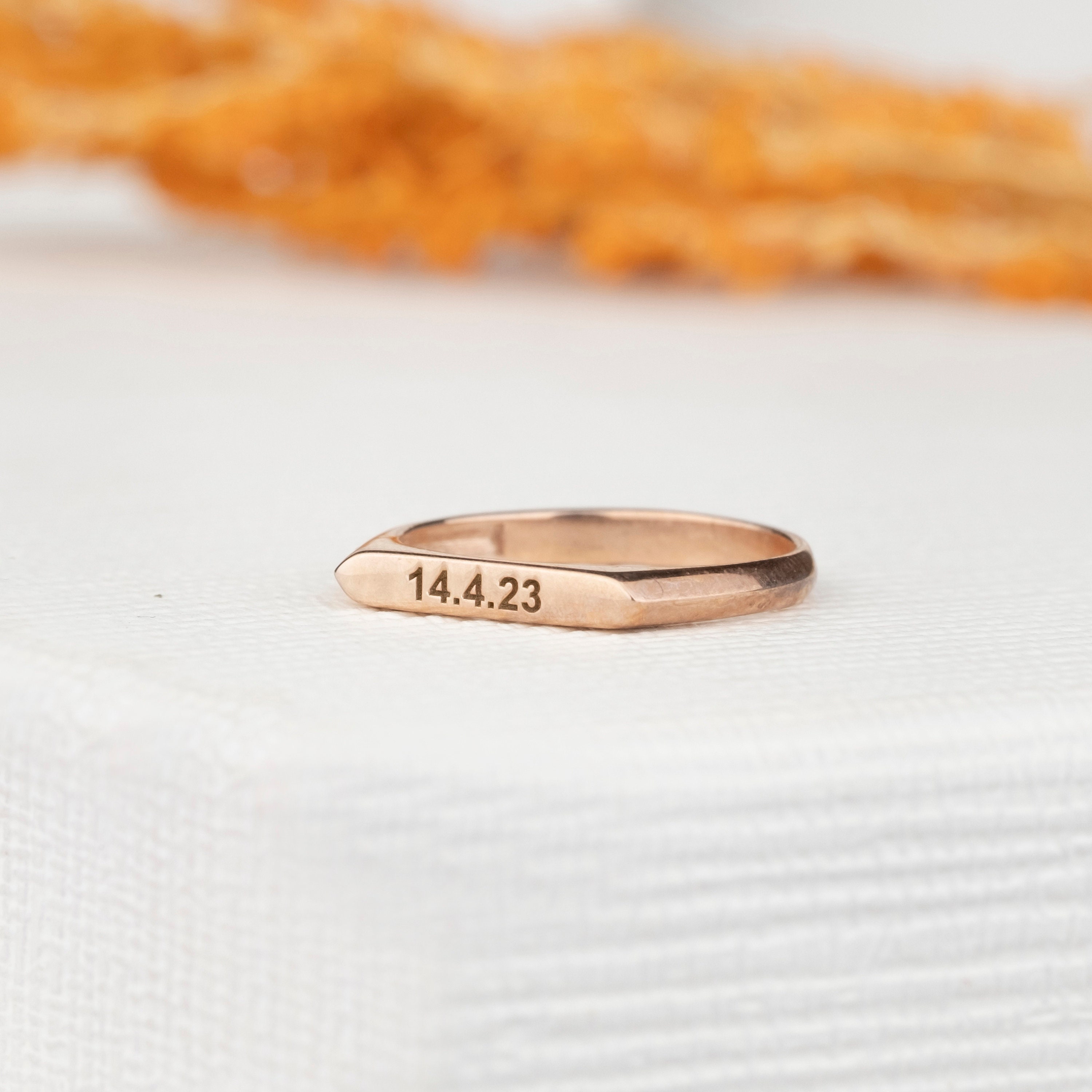 Engraved Name Ring, Coordinate Ring, Custom Message Ring, Promise Ring ...