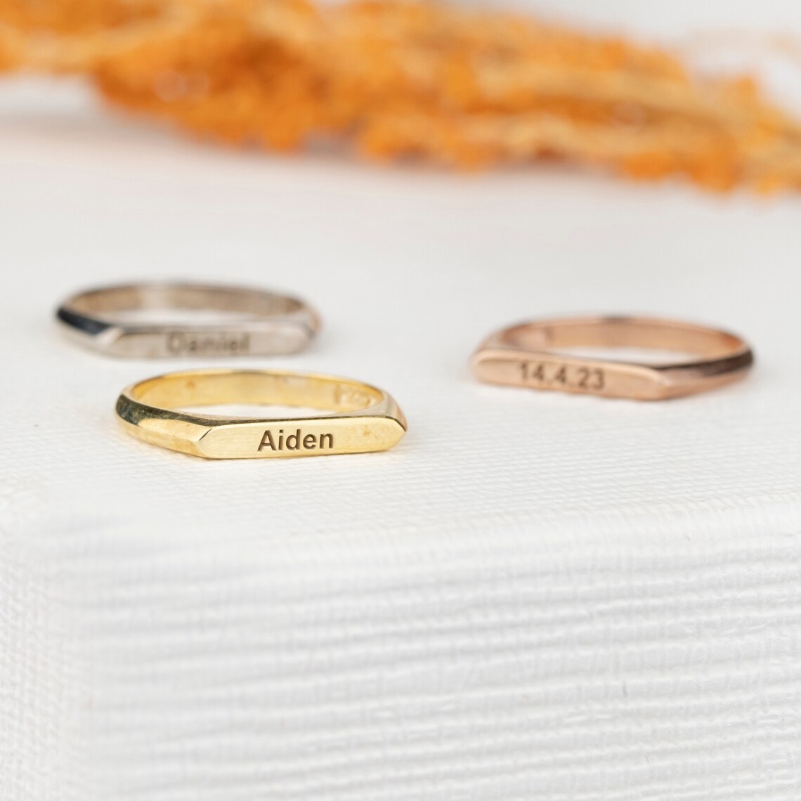 Engraved Name Ring, Coordinate Ring, Custom Message Ring, Promise Ring ...