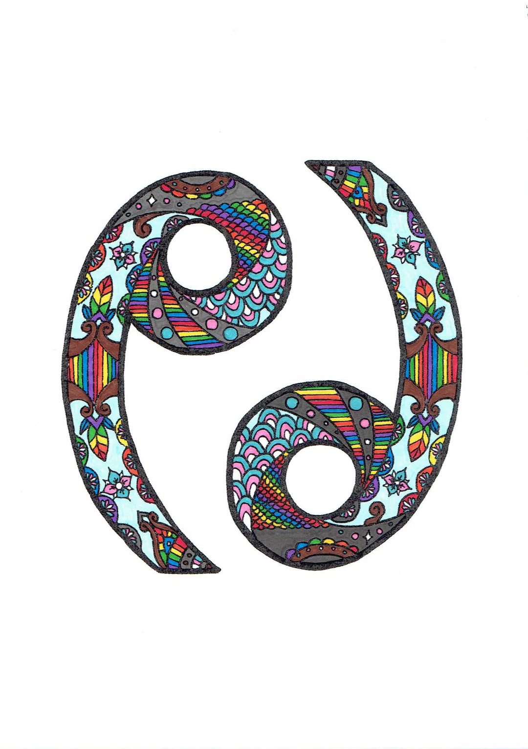 Zodiac Mandala: Cáncer múltiples colores disponibles - Etsy España