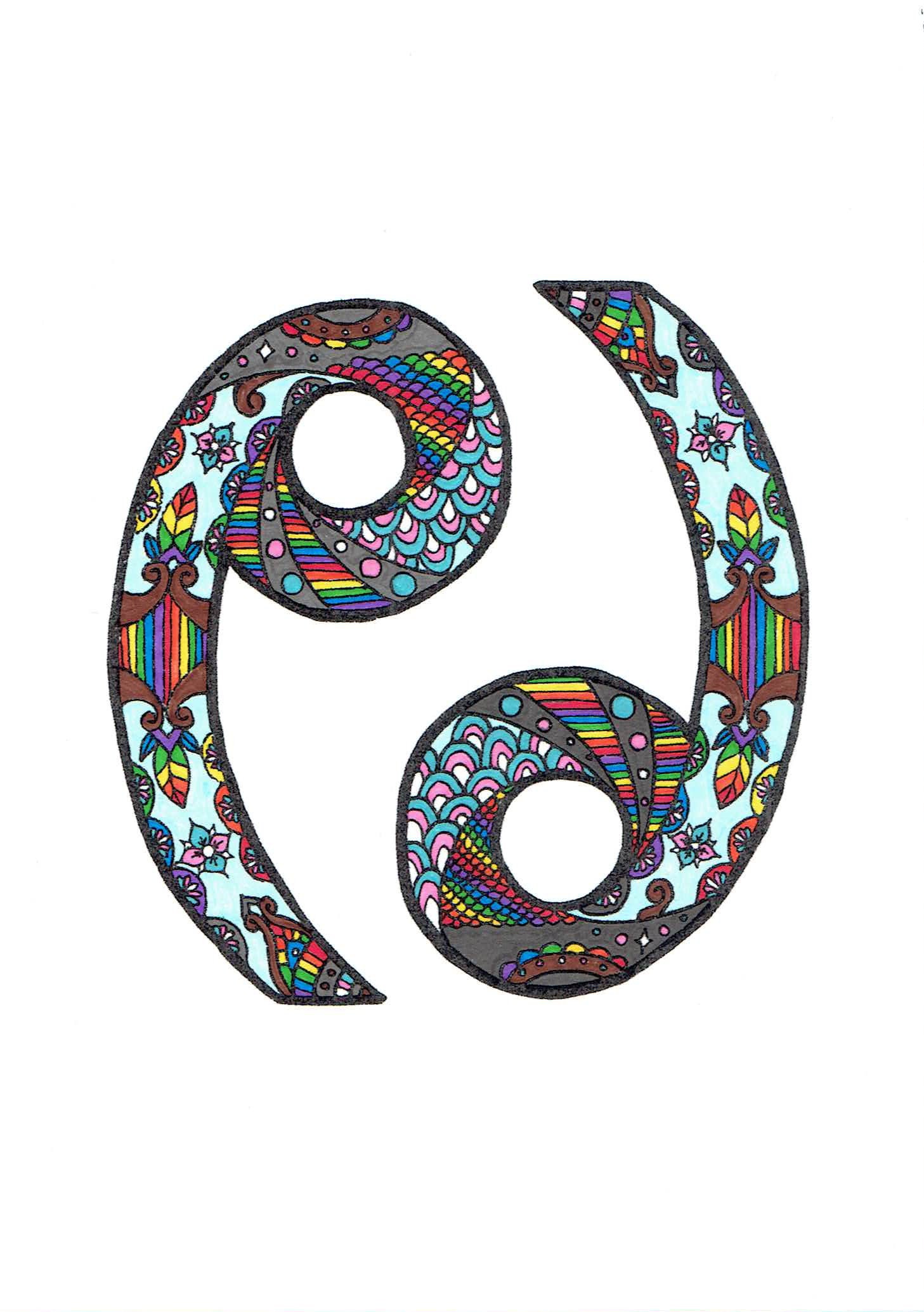 Zodiac Mandala: Cáncer múltiples colores disponibles - Etsy España