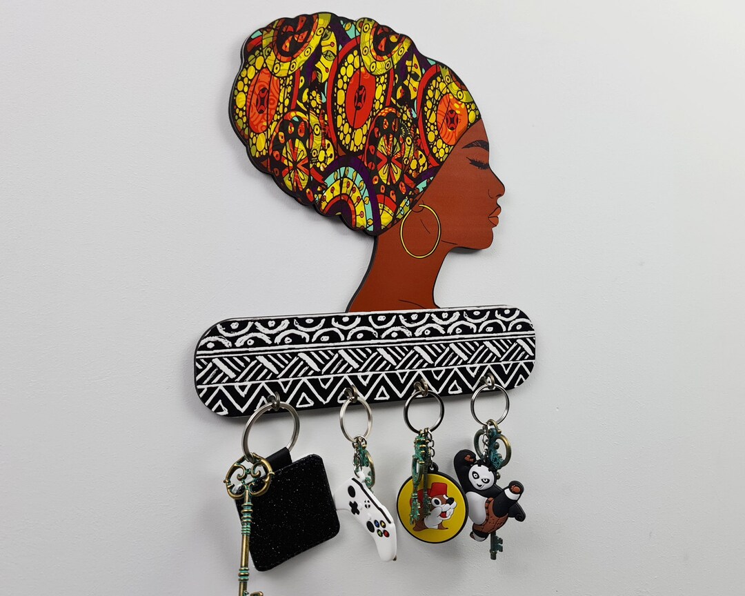 African Women Key Hanger – Key Holder, African Art. Functional Art for ...