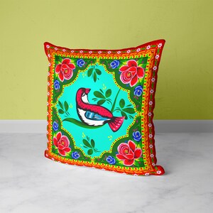 Truck Art Design, Pakistani, Indian Style Colorful Pillow, Peacock ...
