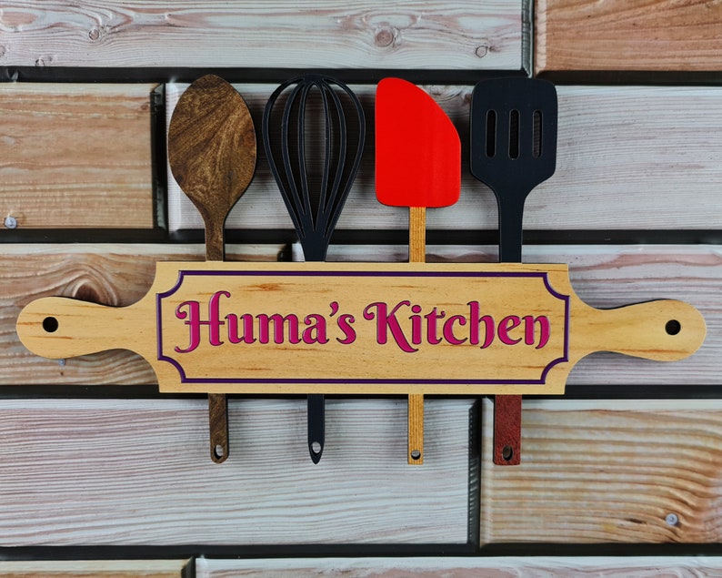 Personalized Kitchen Wall Sign Custom Kitchen Decor Handmade Wooden ...