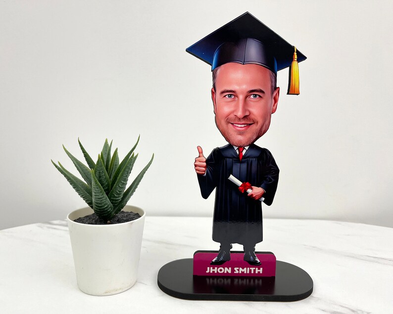 Custom Wooden Caricature Cartoon Figurine Personalized Graduation Style ...