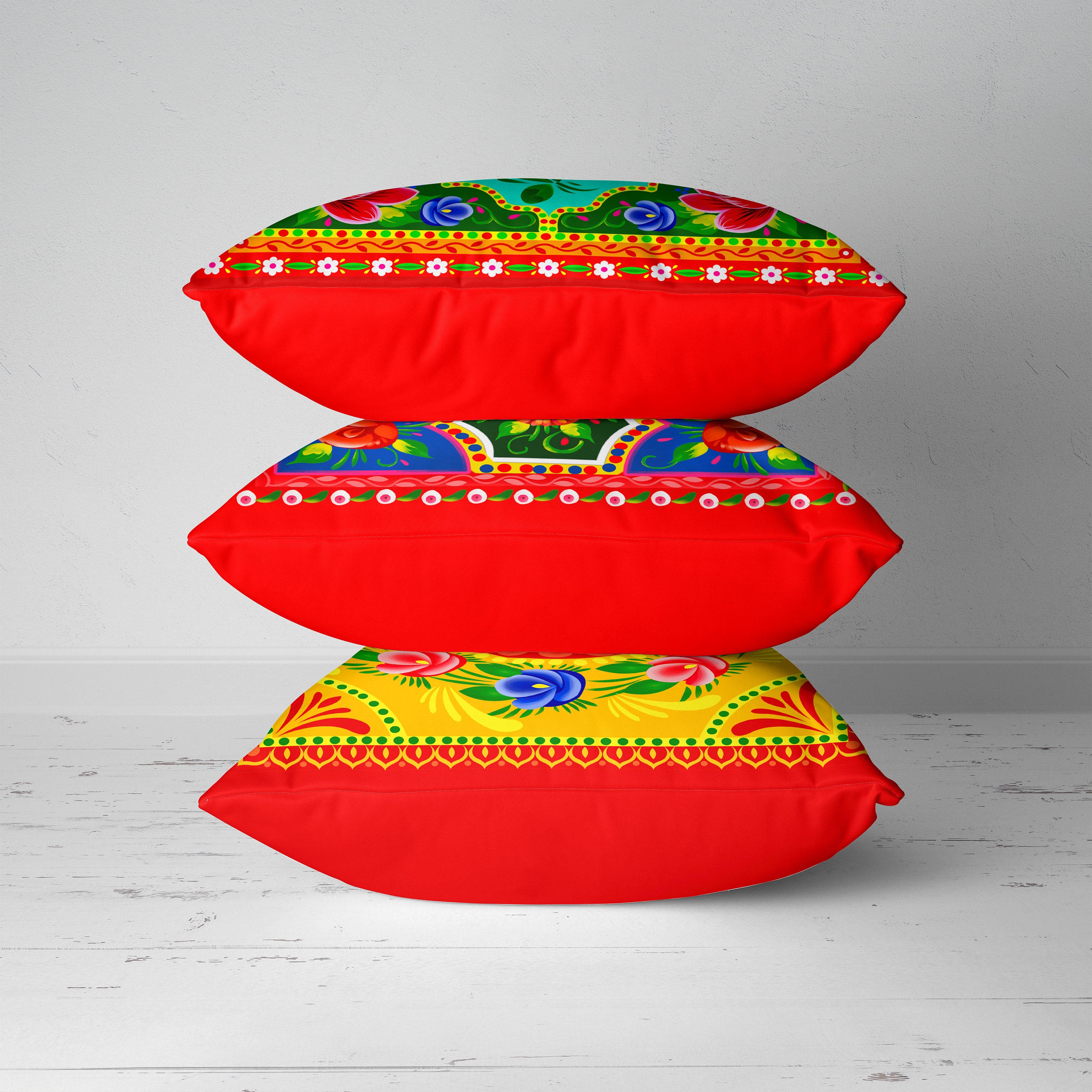 Truck Art Design, Pakistani, Indian Style Colorful Pillow, Peacock ...