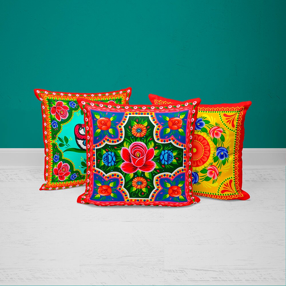 Truck Art Design, Pakistani, Indian Style Colorful Pillow, Peacock ...