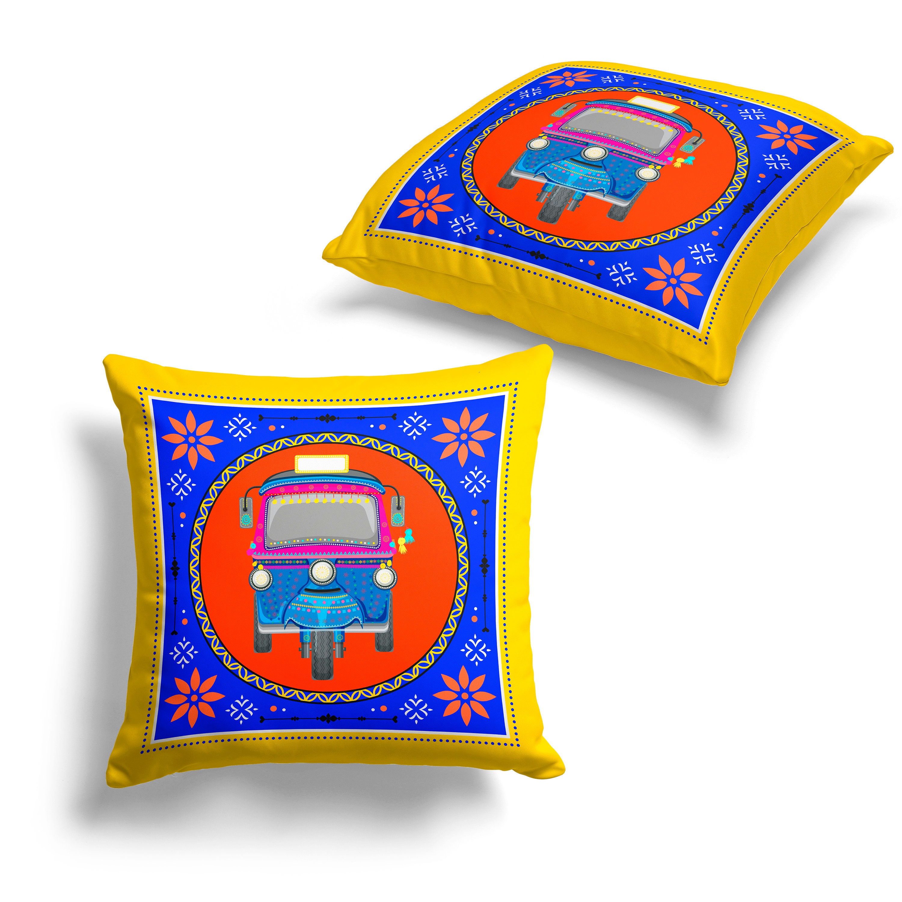 Truck Art Design, Pakistani, Indian Style Colorful Pillow, Peacock ...