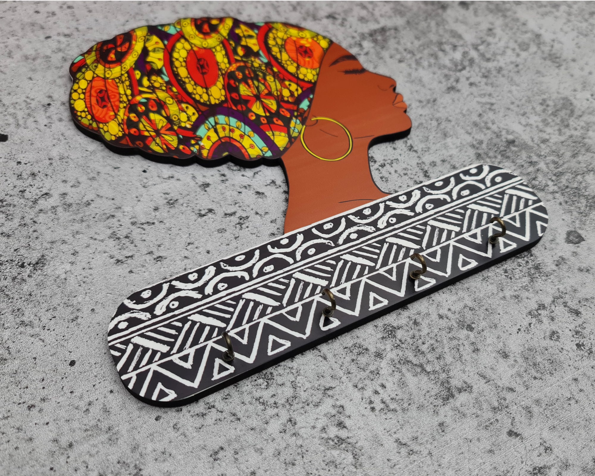 African Women Key Hanger – Key Holder, African Art. Functional Art for ...