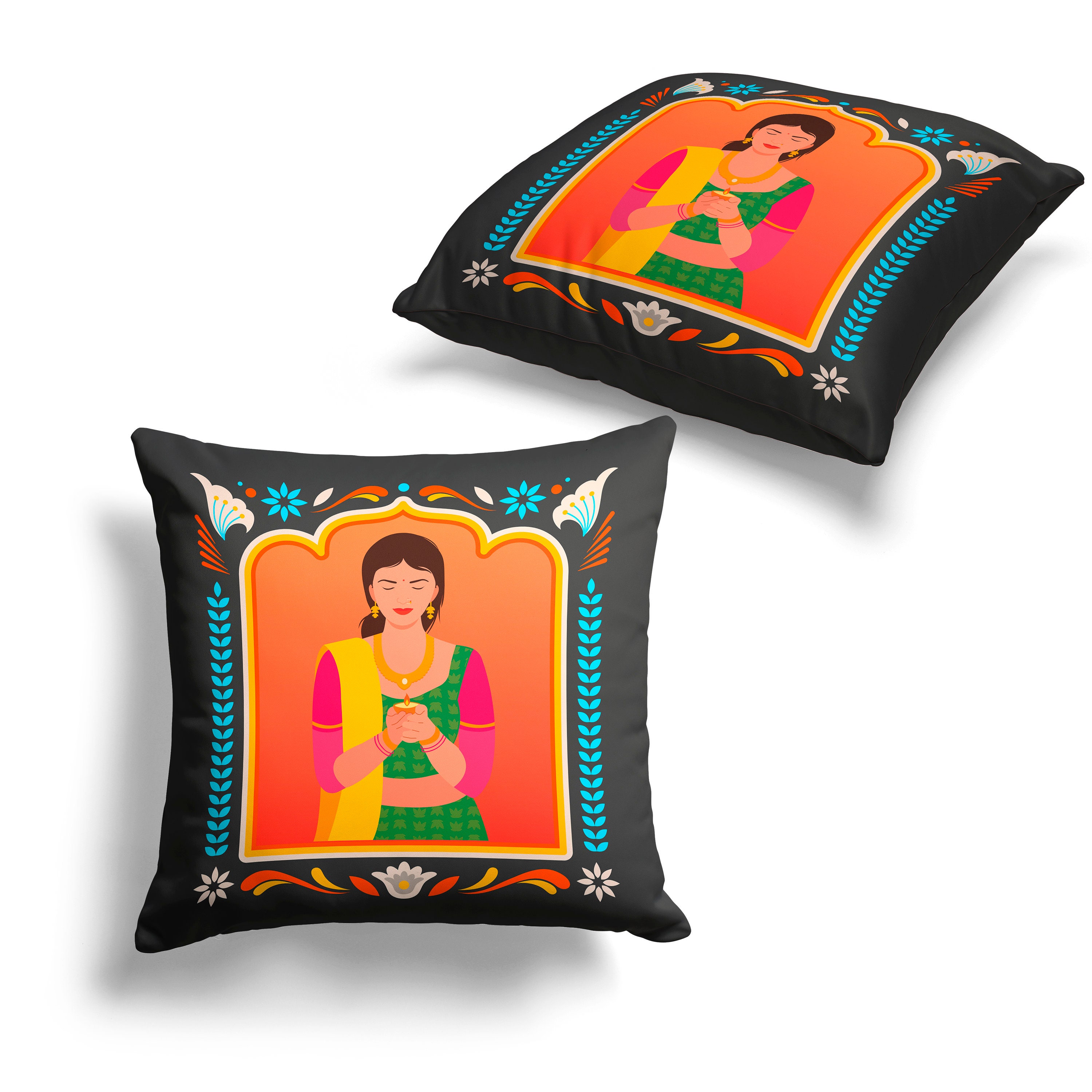 Truck Art Design, Pakistani, Indian Style Colorful Pillow, Peacock ...