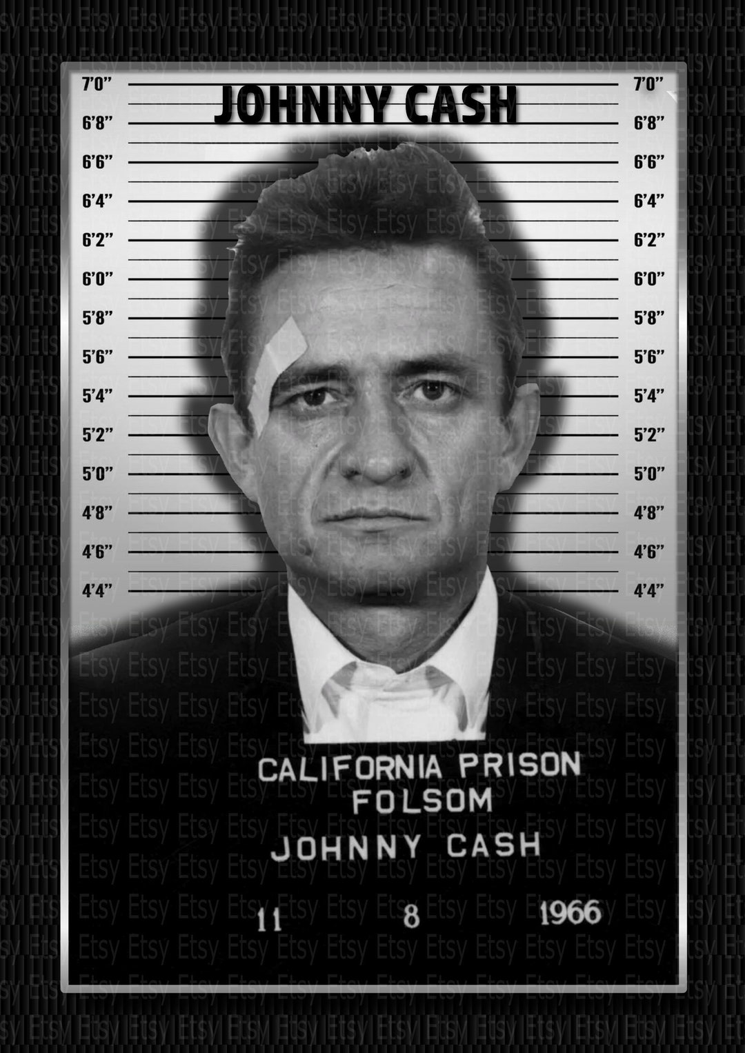 Johnny Cash Celebrity Mugshots Photo Memorabilia - Etsy Canada