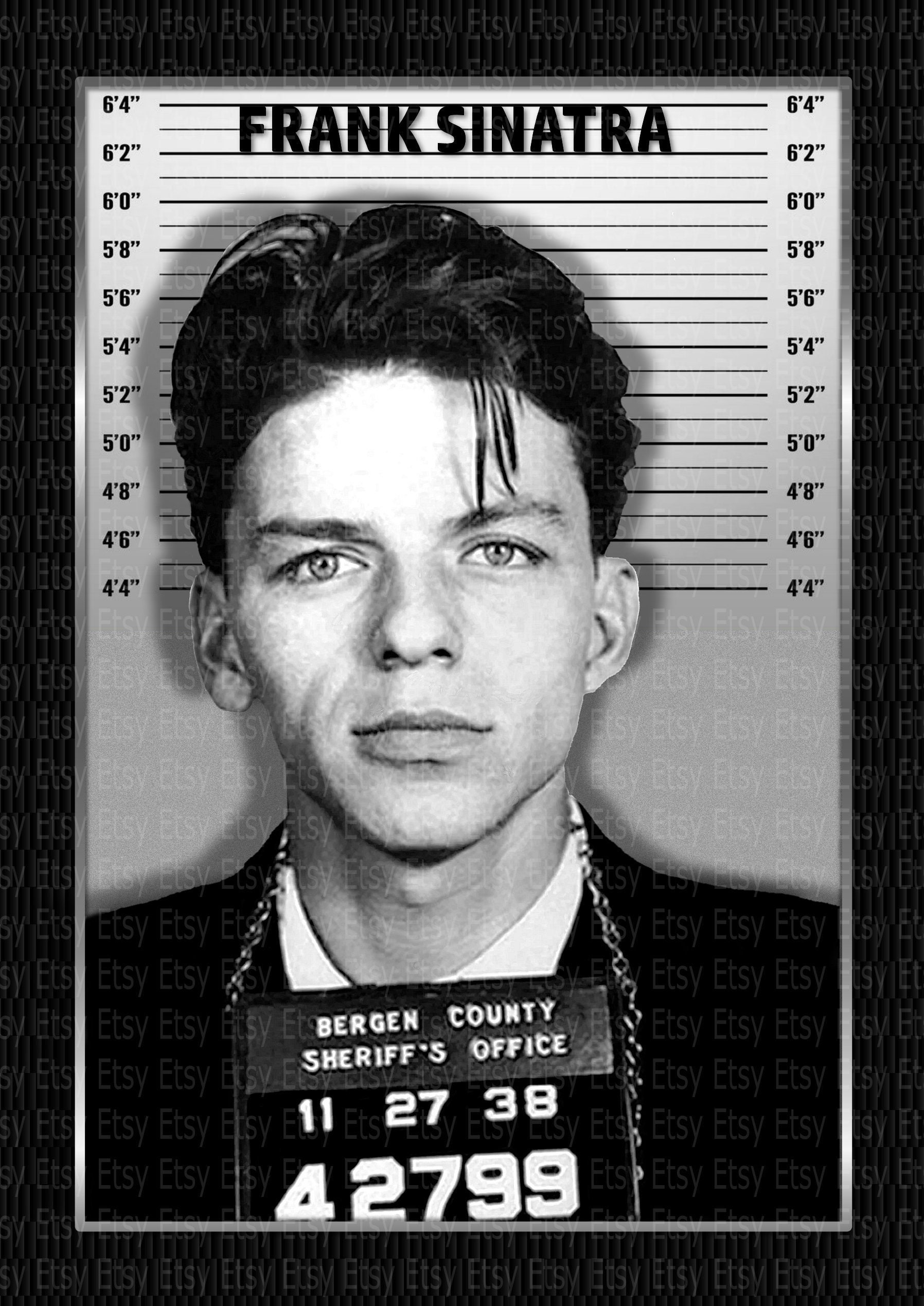 Frank Sinatra Celebrity Mugshots Photo Memorabilia - Etsy