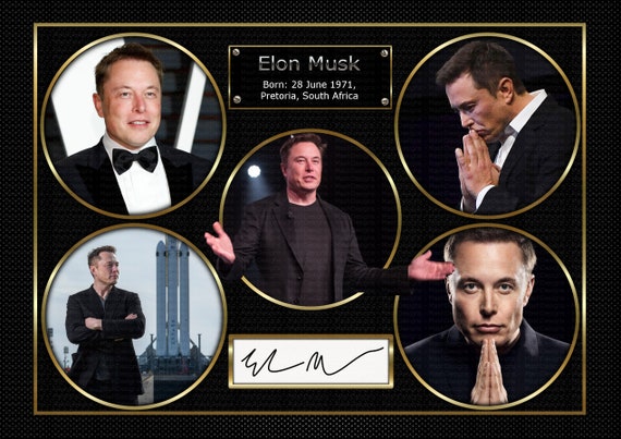 Elon Reeve Musk TESLA Spacex ORIGINAL A4 Signed Photo - Etsy