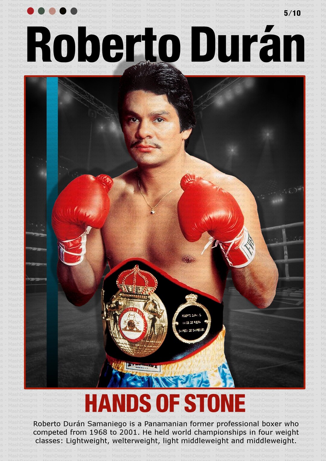 Roberto Durán Boxing Legend Exclusively Made by Mashed Designs - Etsy