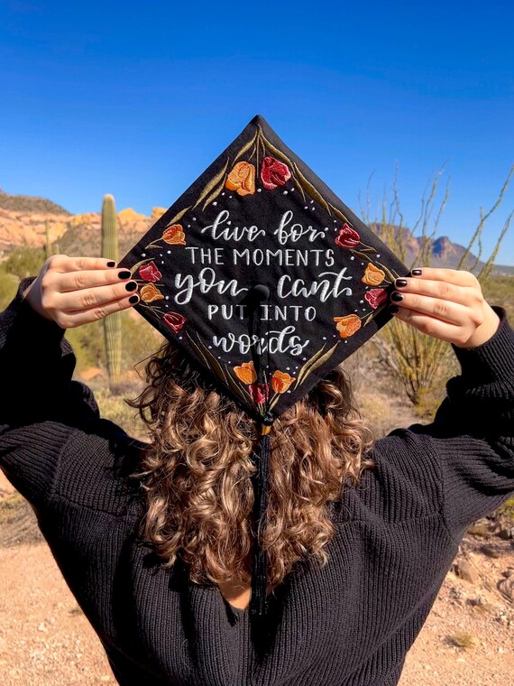 Embroidered Tulip Graduation Cap Topper Graduation Cap - Etsy