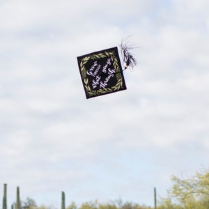 Embroidered Wreath Graduation Cap Topper | Grad Cap Decoration Topper ...