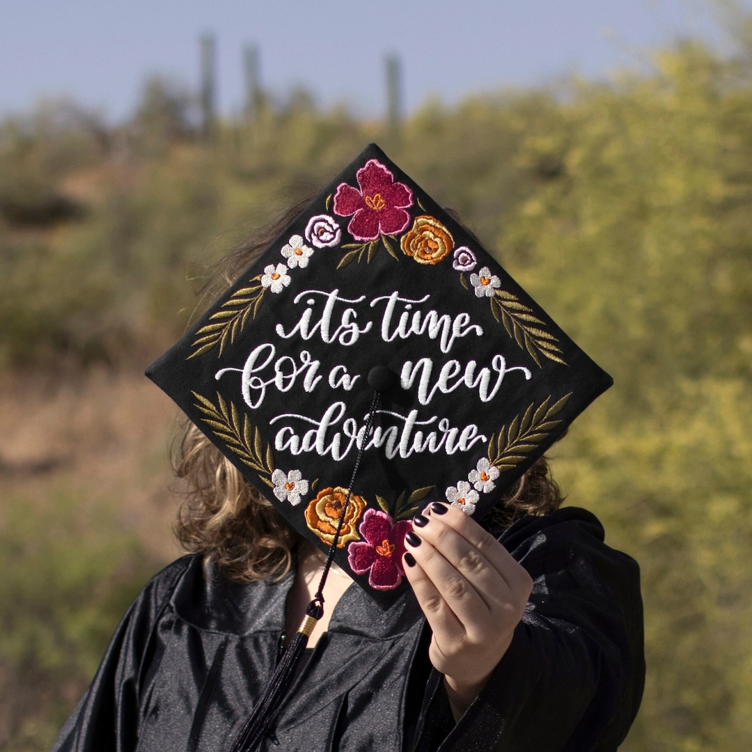 Embroidered Paradise Graduation Topper | Grad Cap Decoration Topper ...