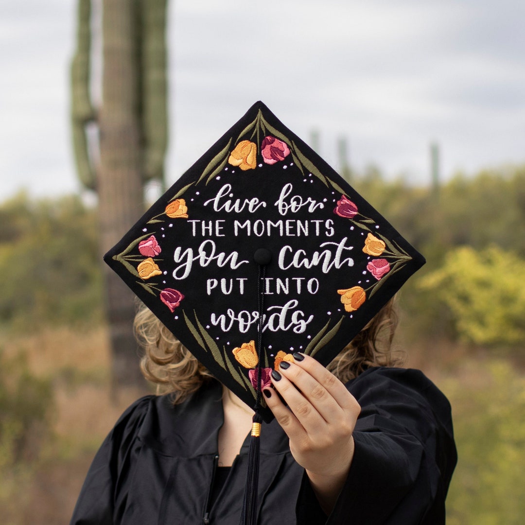 Embroidered Tulip Graduation Cap Topper | Graduation Cap Decoration ...