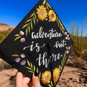 Embroidered Sunflower Graduation Cap Topper Graduation Cap - Etsy