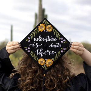 Embroidered Sunflower Graduation Cap Topper | Graduation Cap Decoration ...